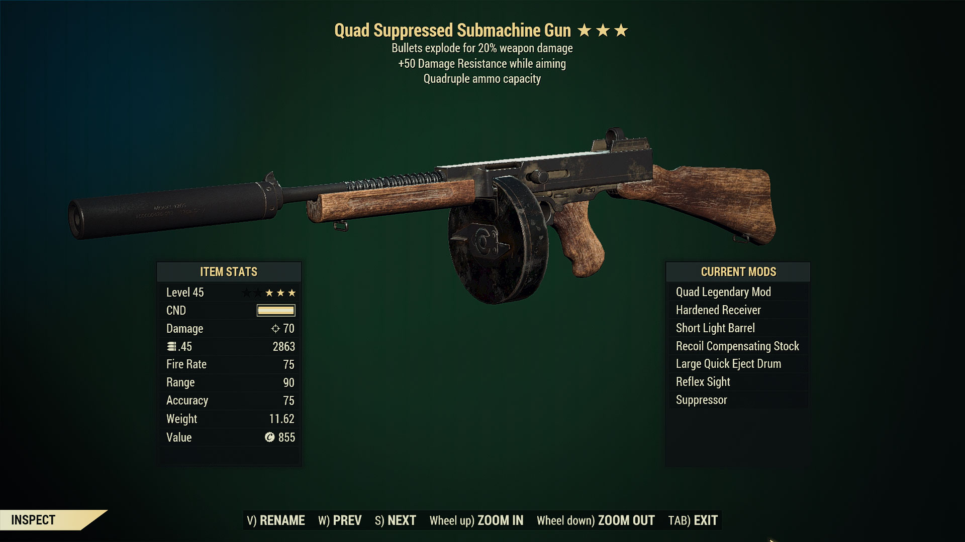 Buy Quad Explosive Submachine Gun in FALLOUT 76 Items - Offer #251636205