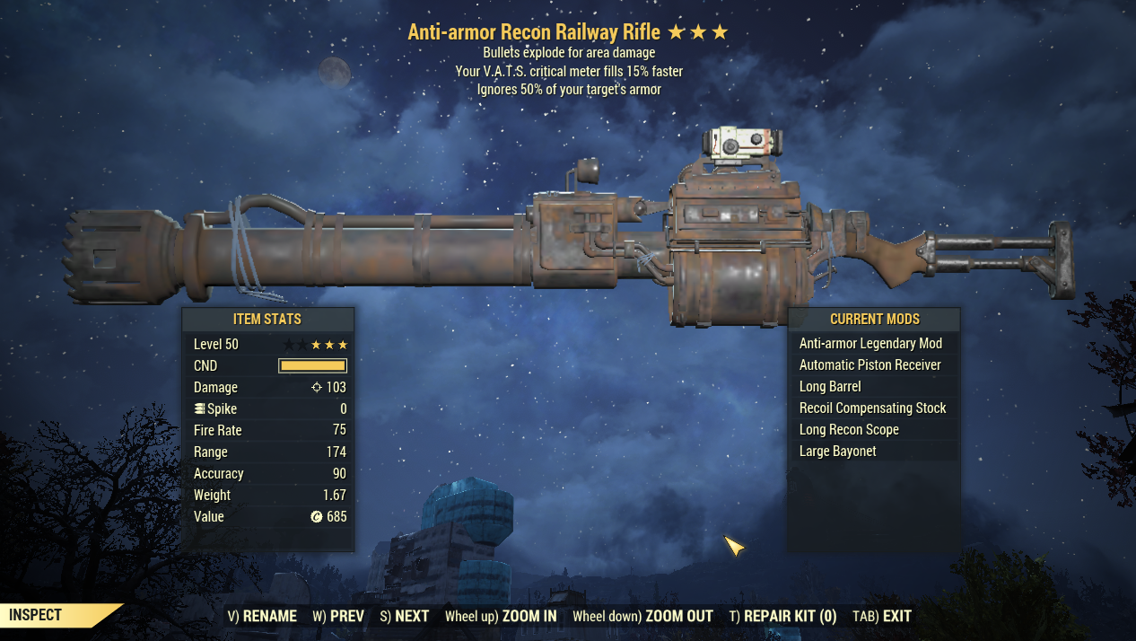 Buy Anti-Armor Explosive Railway R in FALLOUT 76 Items - Offer #251981582
