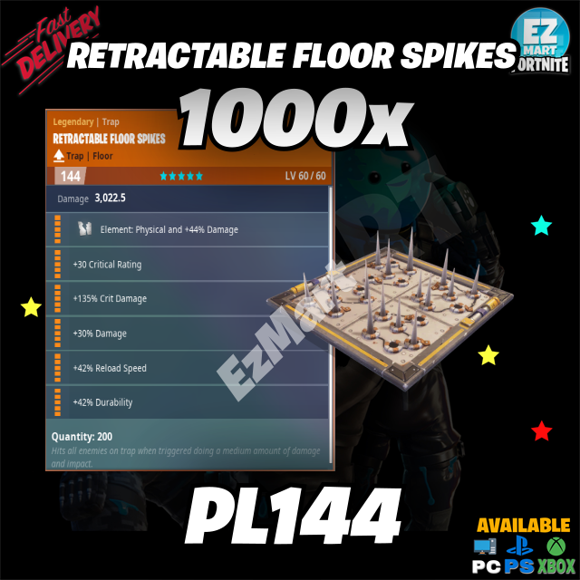 Buy 1,000x Retractable Floor Spike in FORTNITE Items - Offer #2434793388