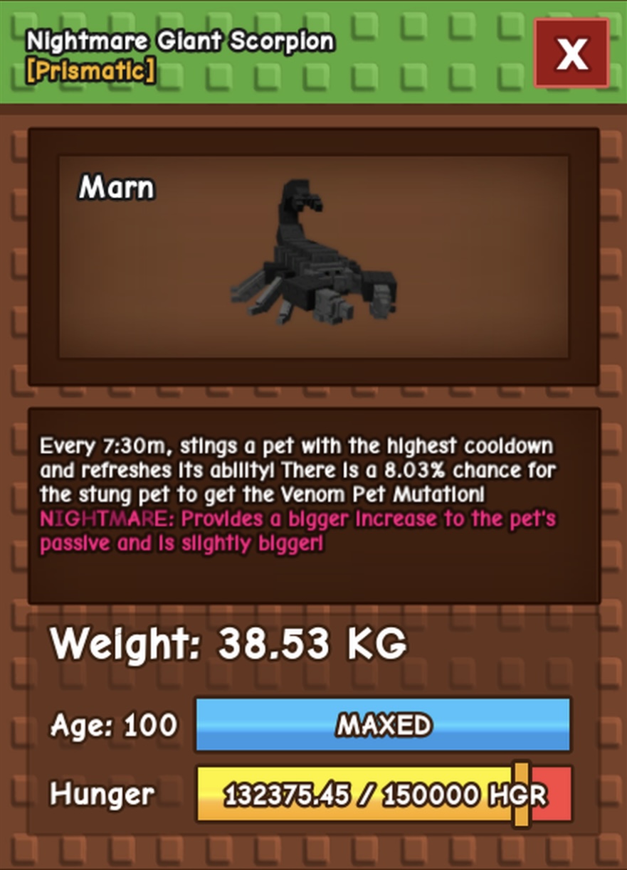 Buy Nightmare Giant Scorpion in GROW A GARDEN Items - Offer #262949388
