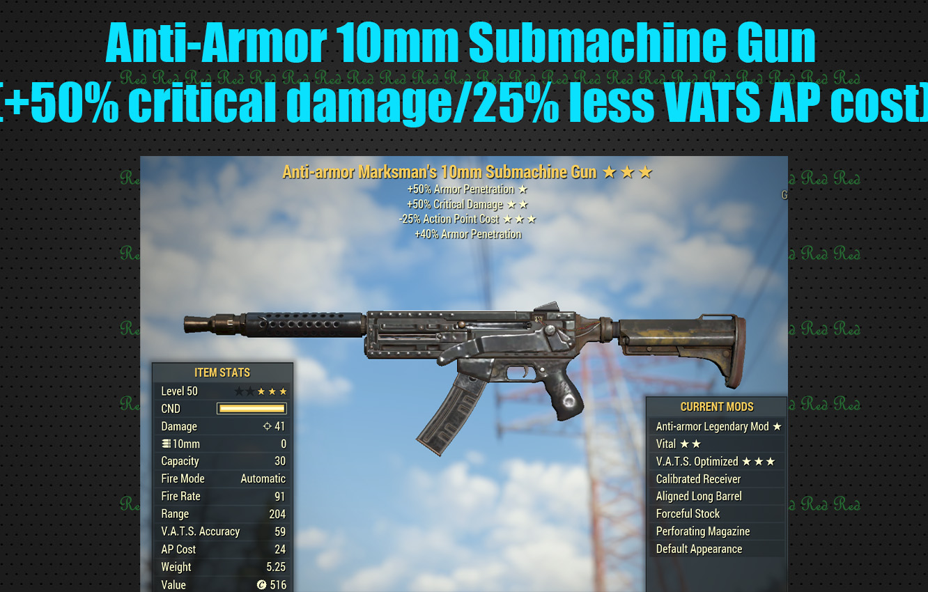 Buy Anti-Armor 10mm Submachine Gun in FALLOUT 76 Items - Offer #2521360577