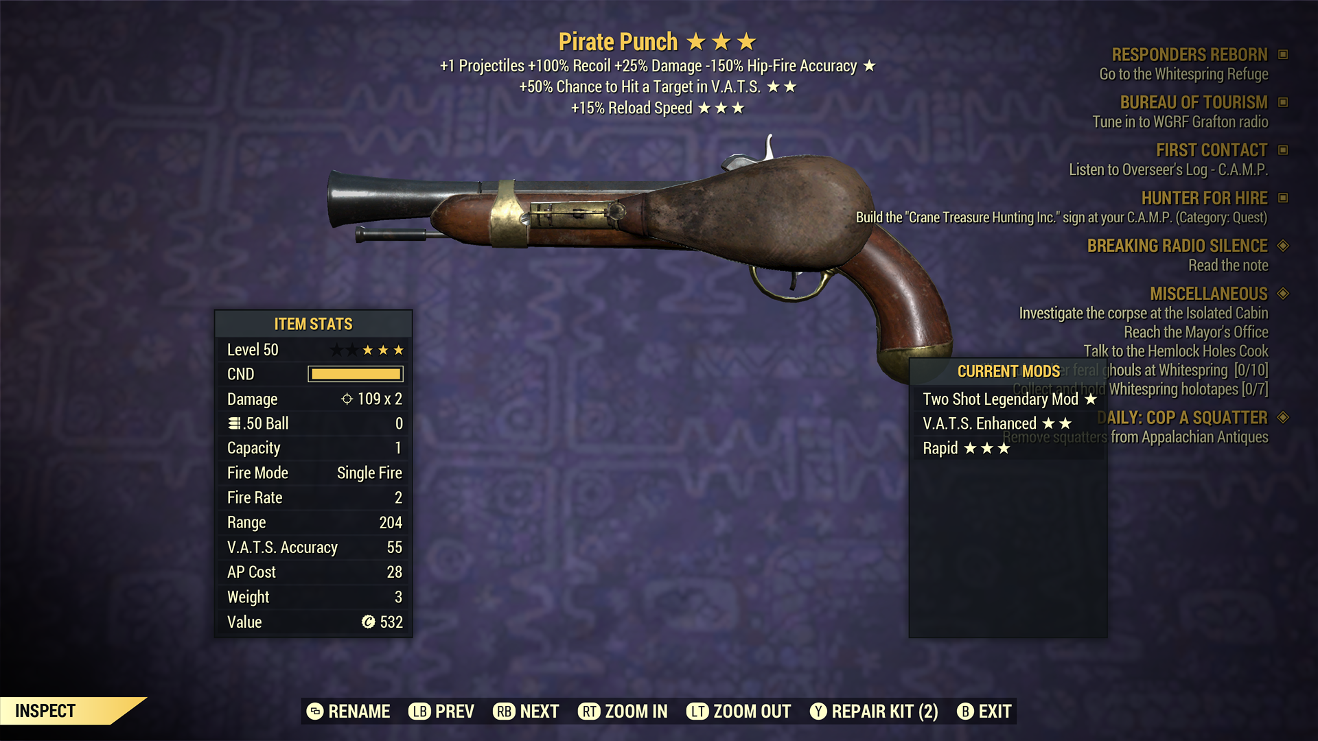 Buy [XBOX] Two Shot Pirate Punch ( in FALLOUT 76 Items - Offer #25531203
