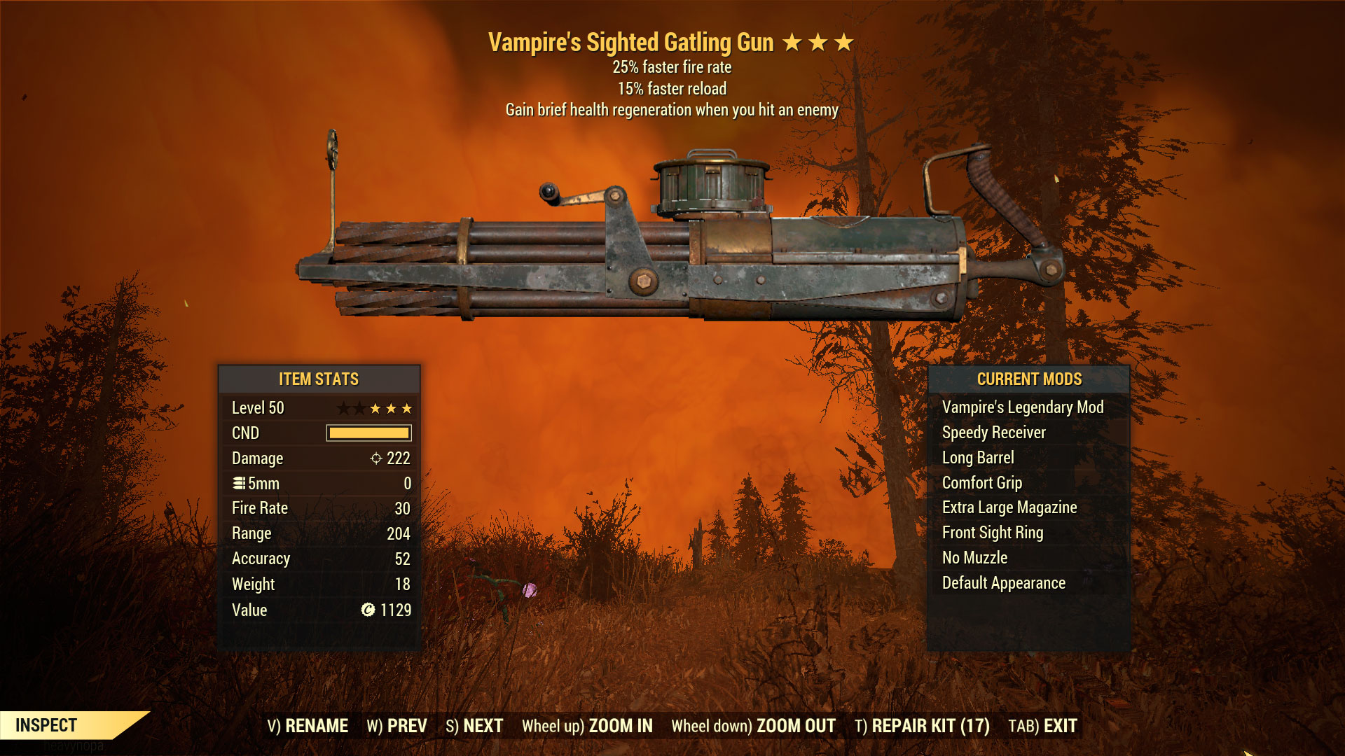 Buy Vampire's Gatling Gun (25% fas in FALLOUT 76 Items - Offer #2535757482