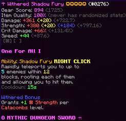 Buy Maxed Mythic Shadow Fury in MINECRAFT: HYPIXEL Items - Offer ...