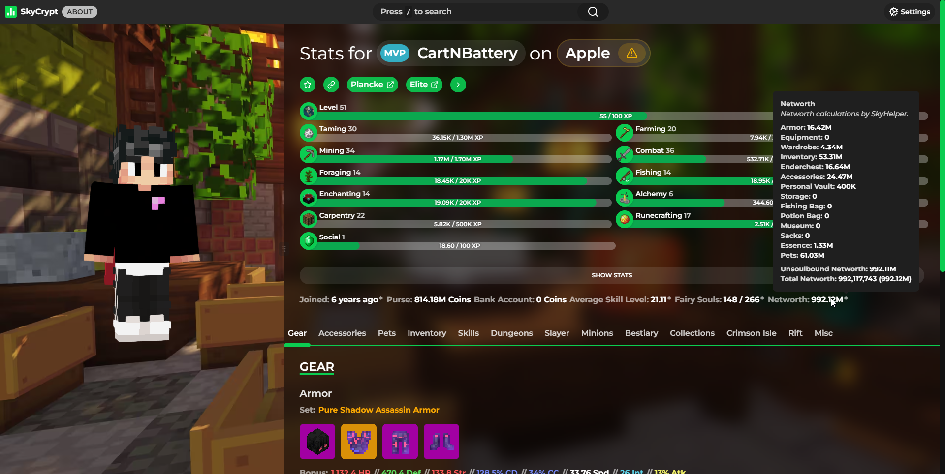 Buy ⚡ MVP RANK | NETWORTH 990KK in MINECRAFT: HYPIXEL Accounts - Offer ...