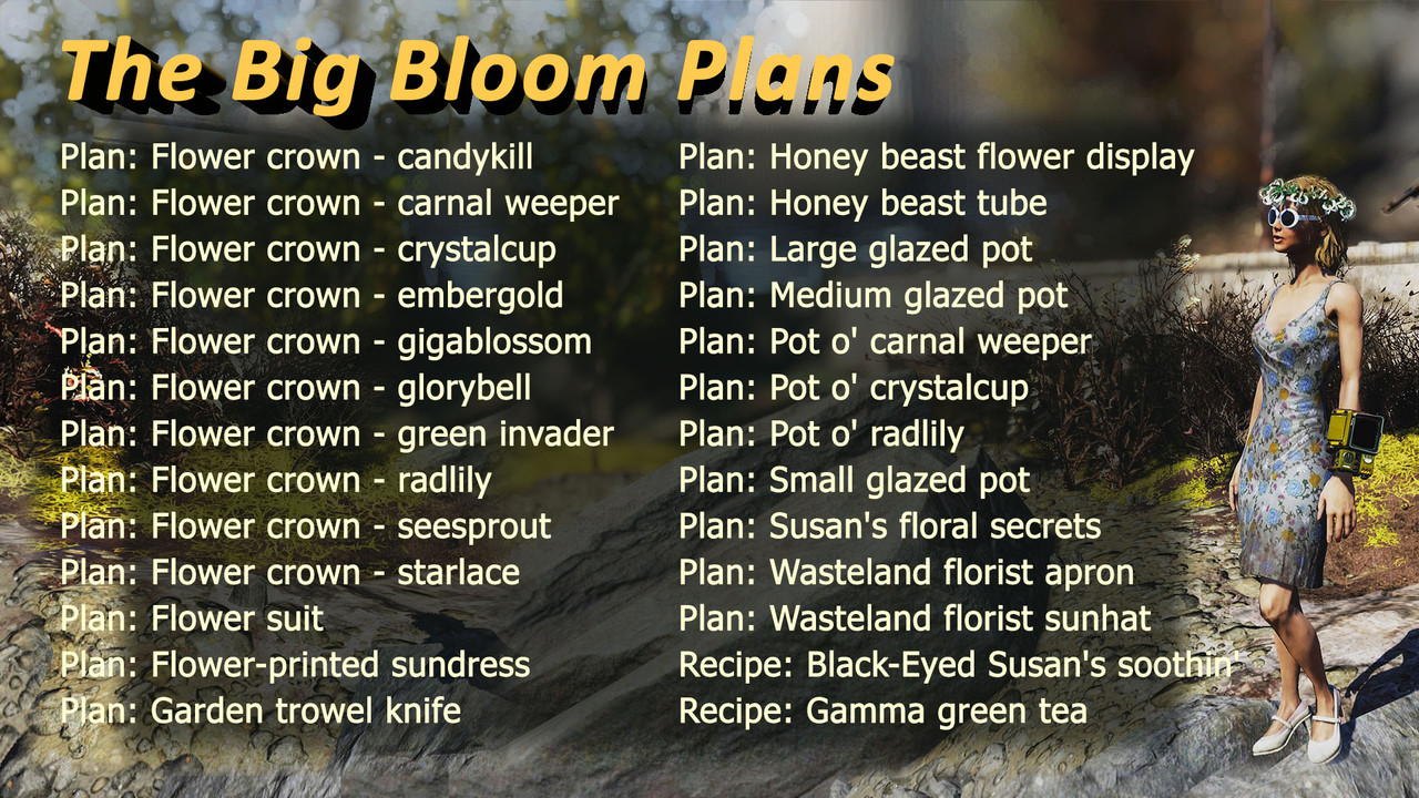 Buy [PS] The Big Bloom Plans 26in1 in FALLOUT 76 Items - Offer #2515878362