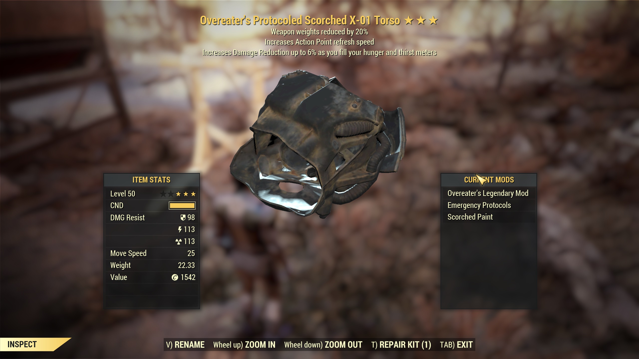 Buy Overeater's Weapon Weight Redu in FALLOUT 76 Items - Offer #2529368100