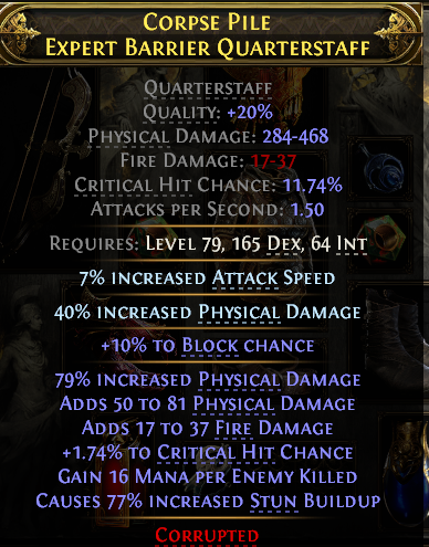 Buy RARE QUARTERSTAFF 640 DPS CRIT in PATH OF EXILE 2 Items - Offer ...