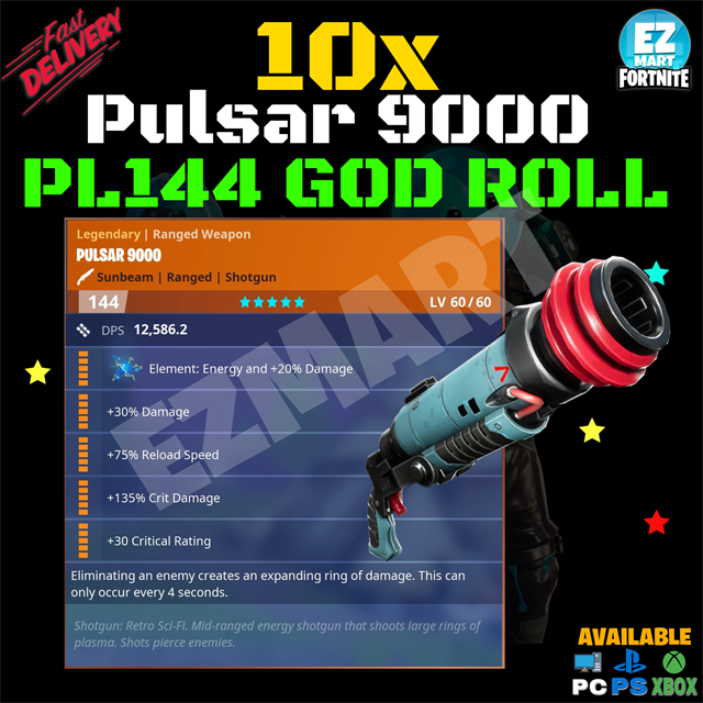 Buy 10x Pulsar 9000 (Energy) PL144 in FORTNITE Items - Offer #251259420