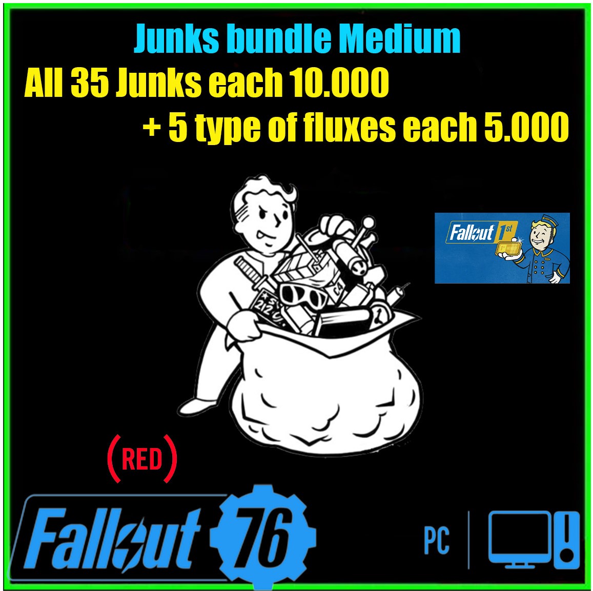 Buy (PC) Junk bundle Medium: [All in FALLOUT 76 Items - Offer #2522497748