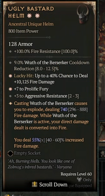 Buy 2GA Ugly Bastard Helm (55/60) in DIABLO 4 Items - Offer #2519169283