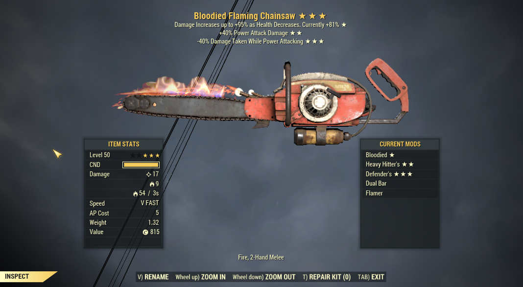 Buy Bloodied +40% Power Attack Dam in FALLOUT 76 Items - Offer #255442777