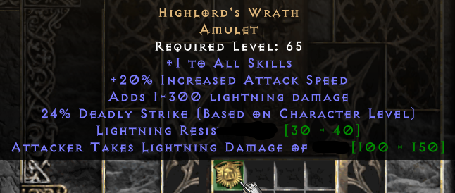 Buy Highlord's Wrath Amulet - PD2 in PROJECT DIABLO 2 Items - Offer ...