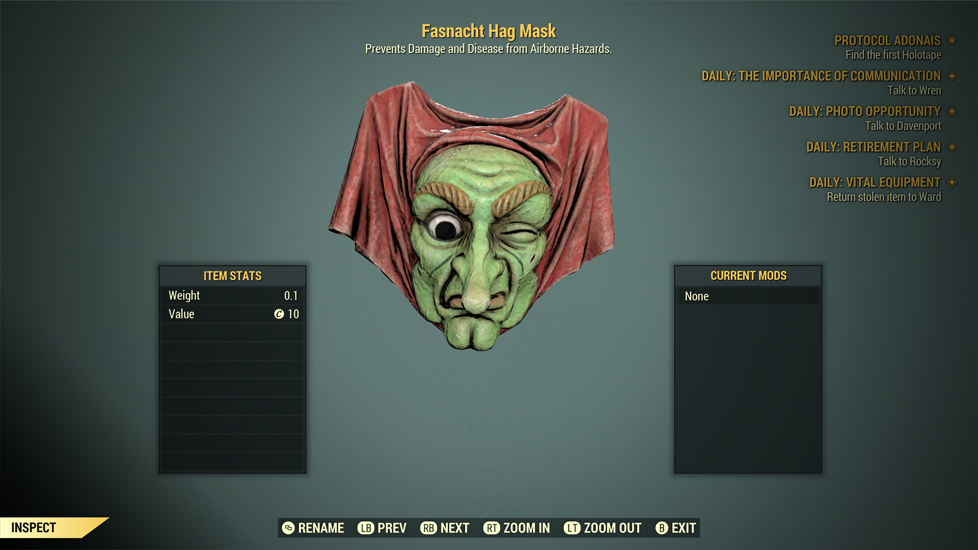 Buy [XBOX] Fasnacht Hag Mask in FALLOUT 76 Items - Offer #2515562780