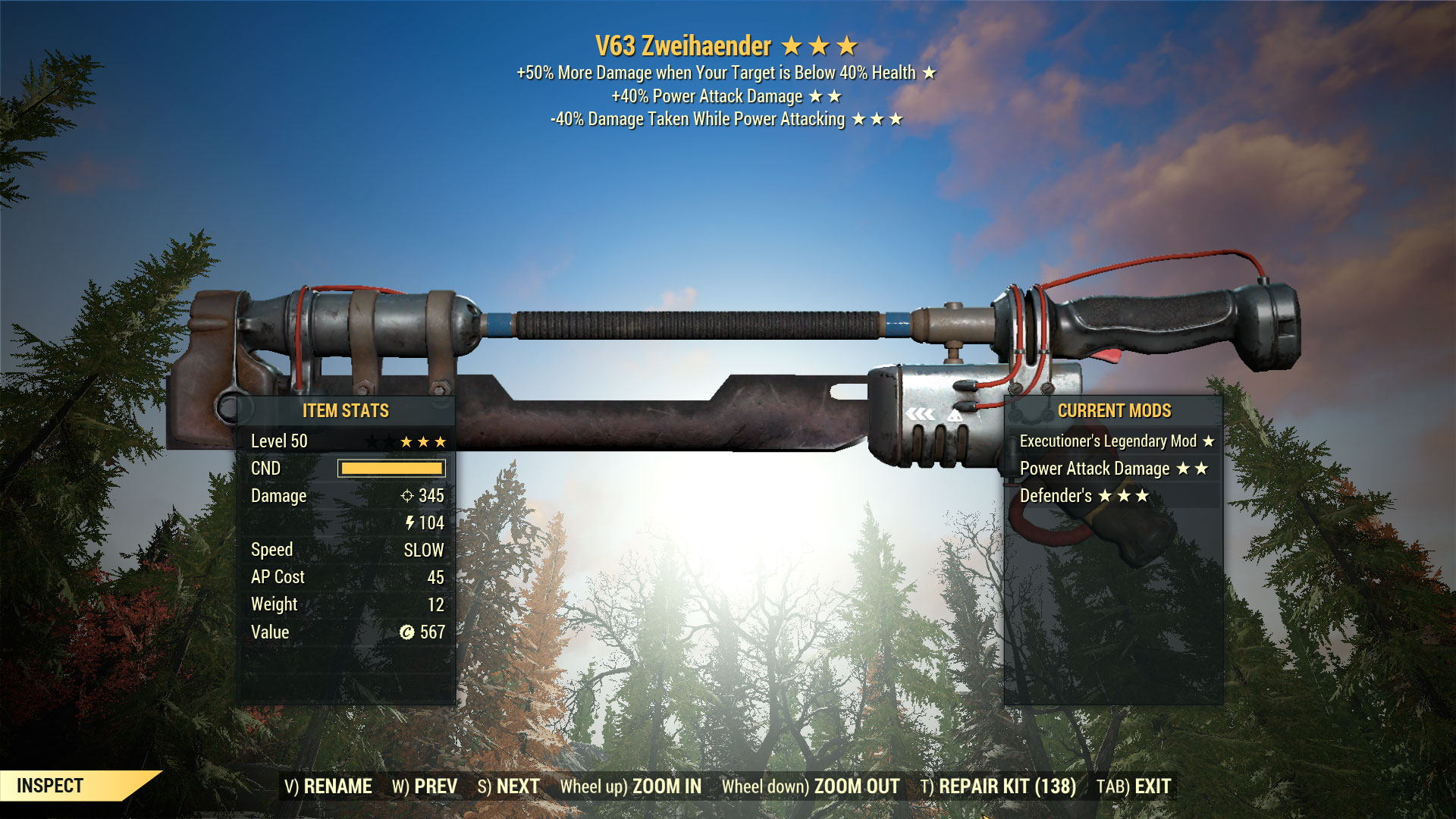 Buy V63 Zweihaender Executioner's in FALLOUT 76 Items - Offer #259677367