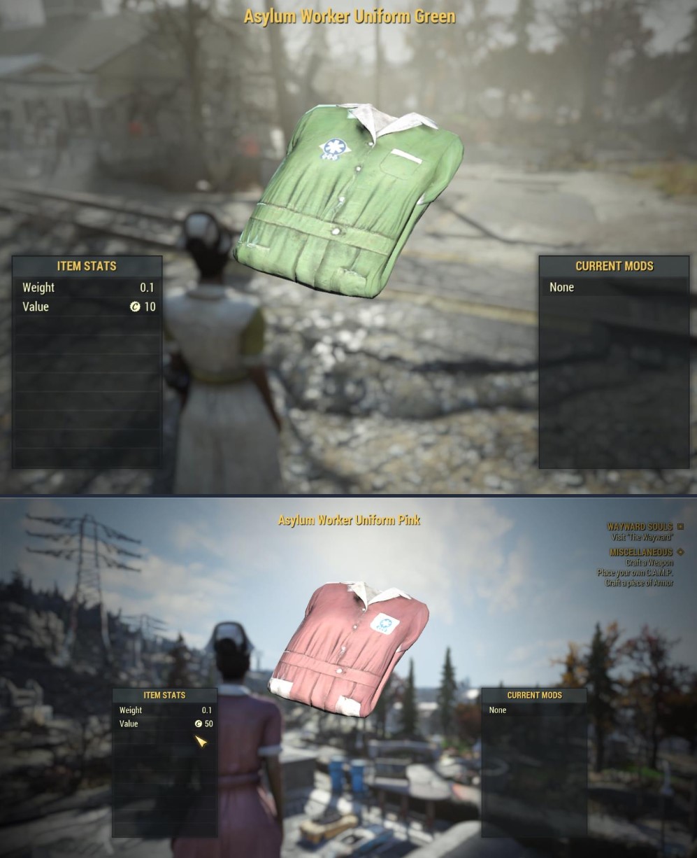 Buy Asylum Worker Uniform Bundle [ in FALLOUT 76 Items - Offer #2529360131