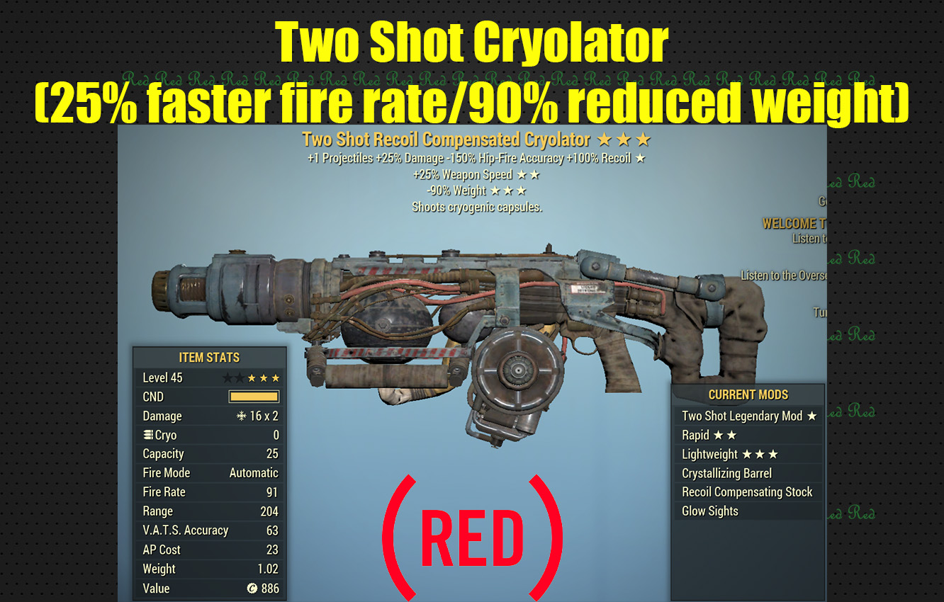 Buy Two Shot Cryolator (25% faster in FALLOUT 76 Items - Offer #2530478288