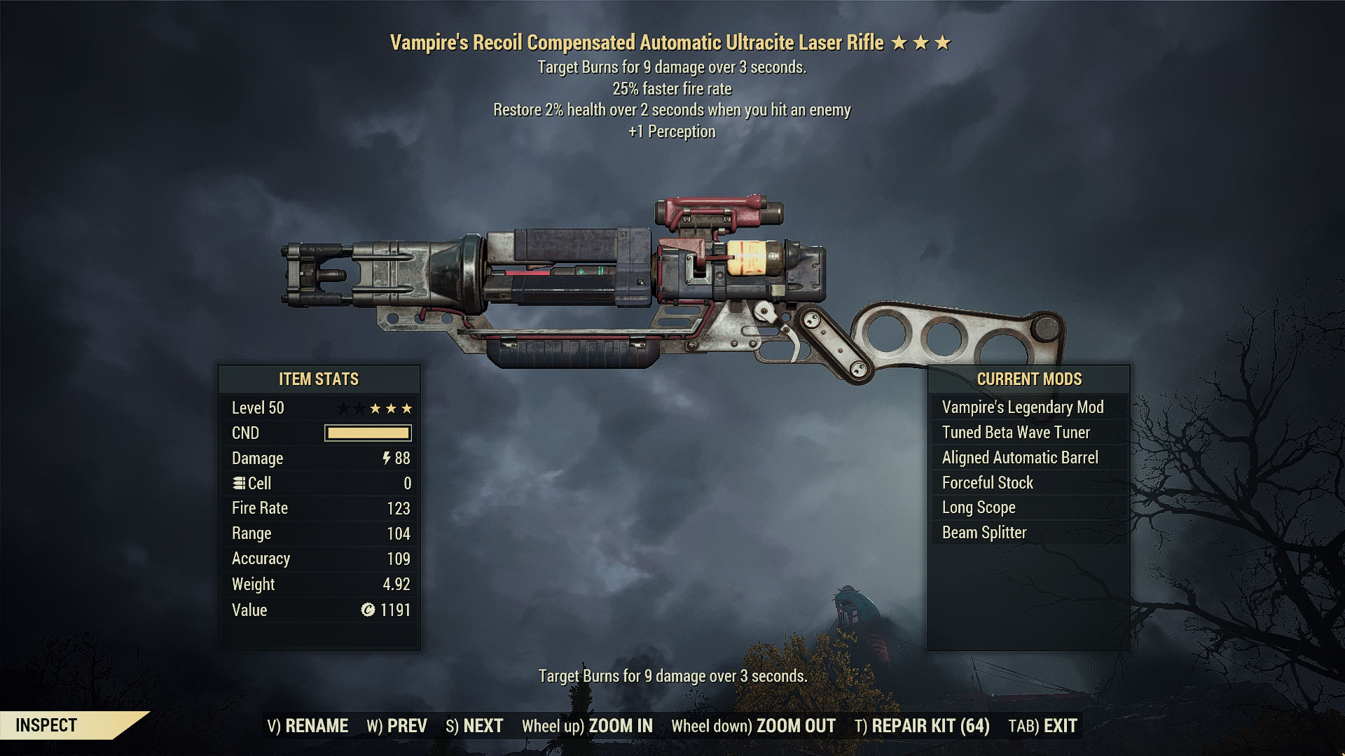 Buy Vampire's Ultracite Laser Rifl in FALLOUT 76 Items - Offer #2523998742