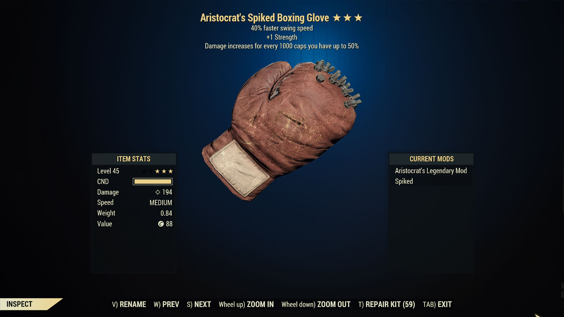 Buy Aristocrat's Boxing Glove (40% in FALLOUT 76 Items - Offer #254246375