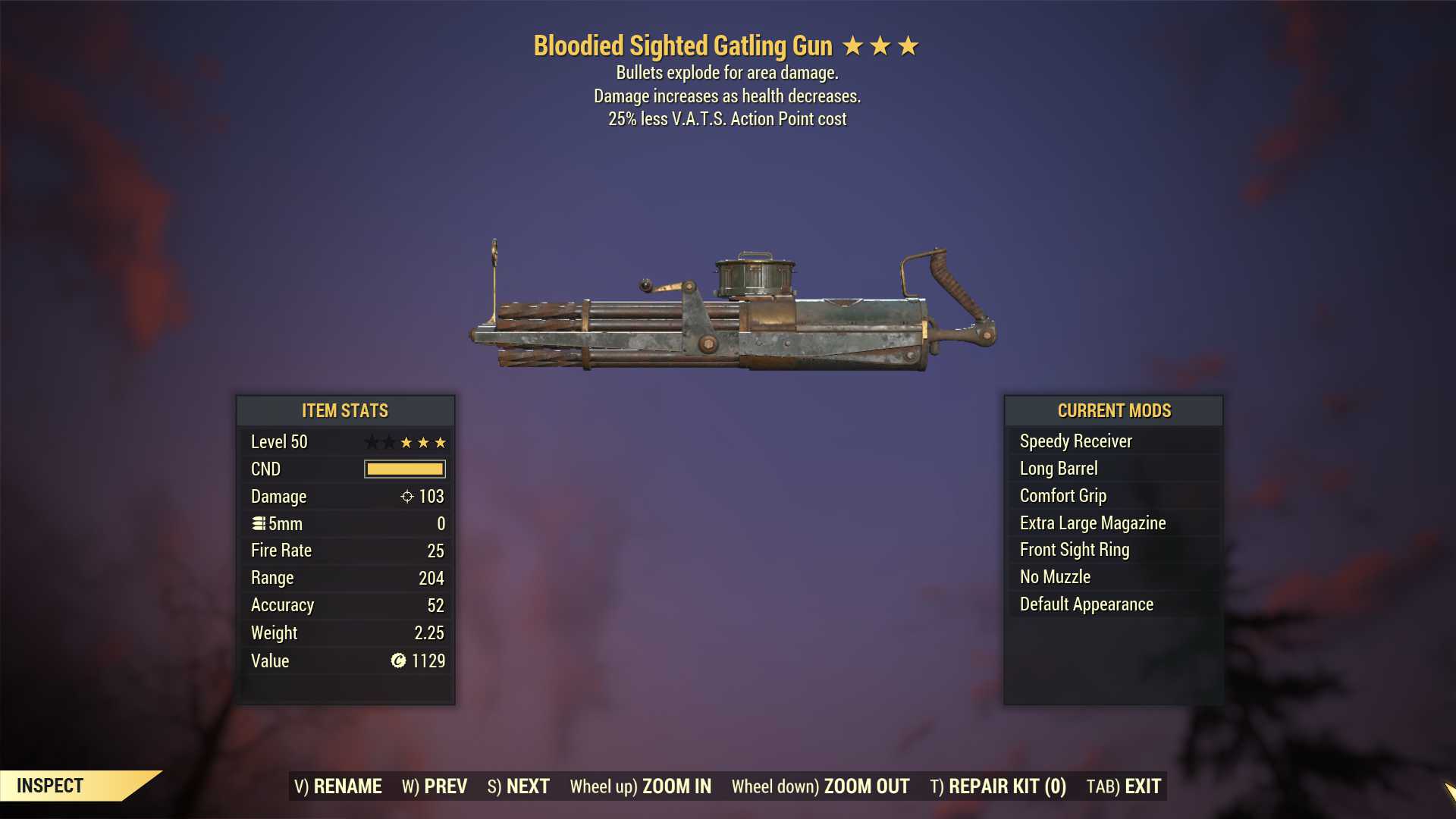 Buy Bloodied Explosive Gatling Gun in FALLOUT 76 Items - Offer #2531473552