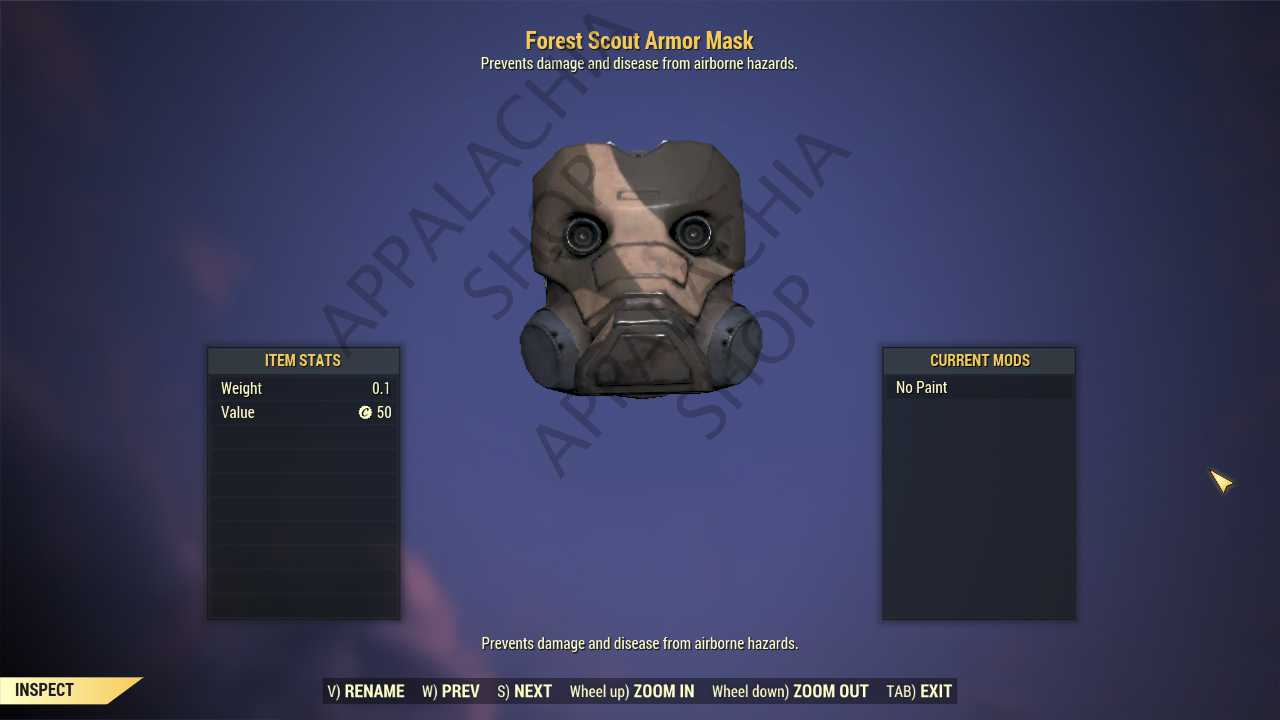 Buy Forest Scout Armor Mask [Fores in FALLOUT 76 Items - Offer #2532485980