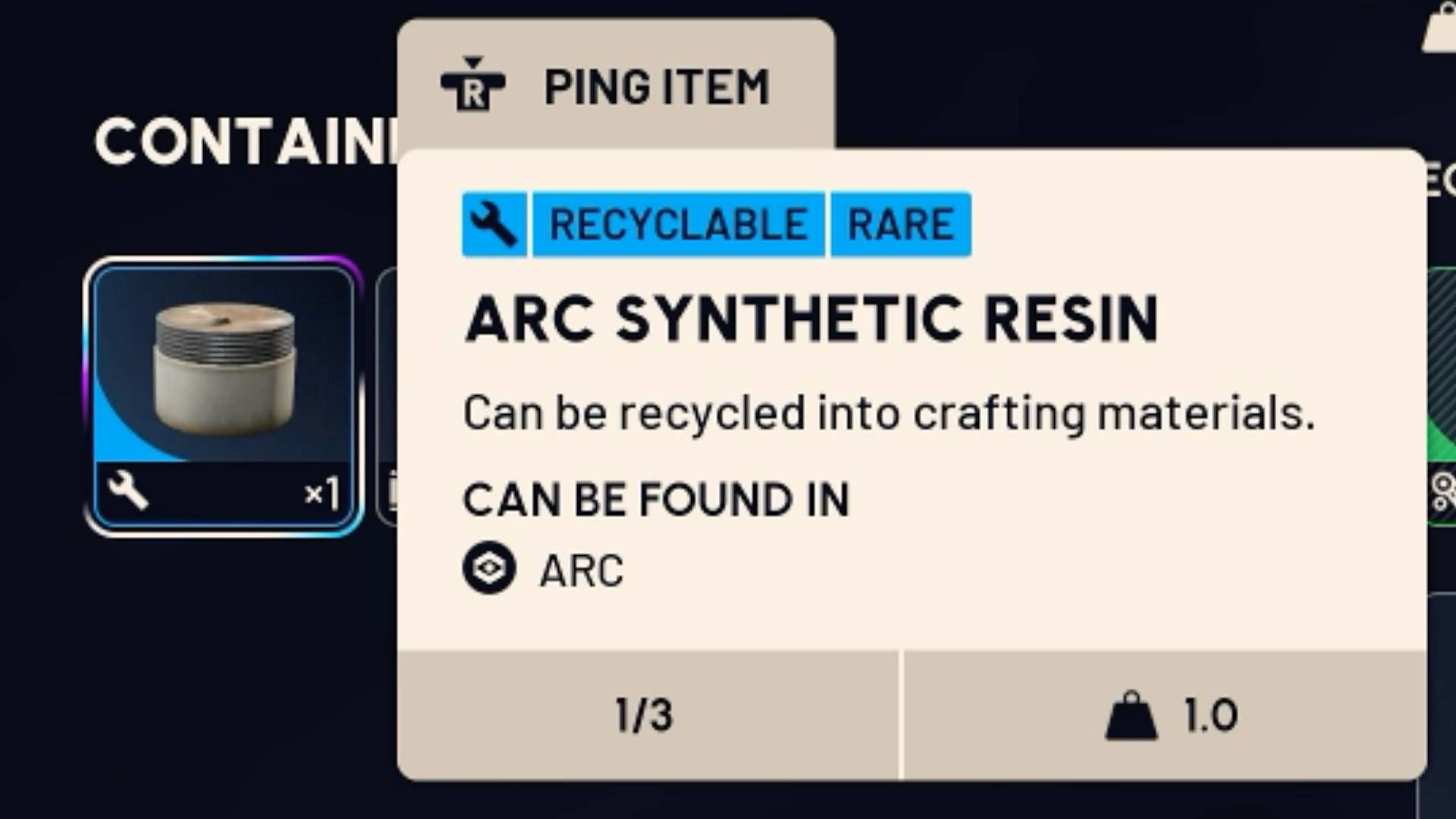Buy Arc Synthetic Resin in ARC RAIDERS Items - Offer #263416016