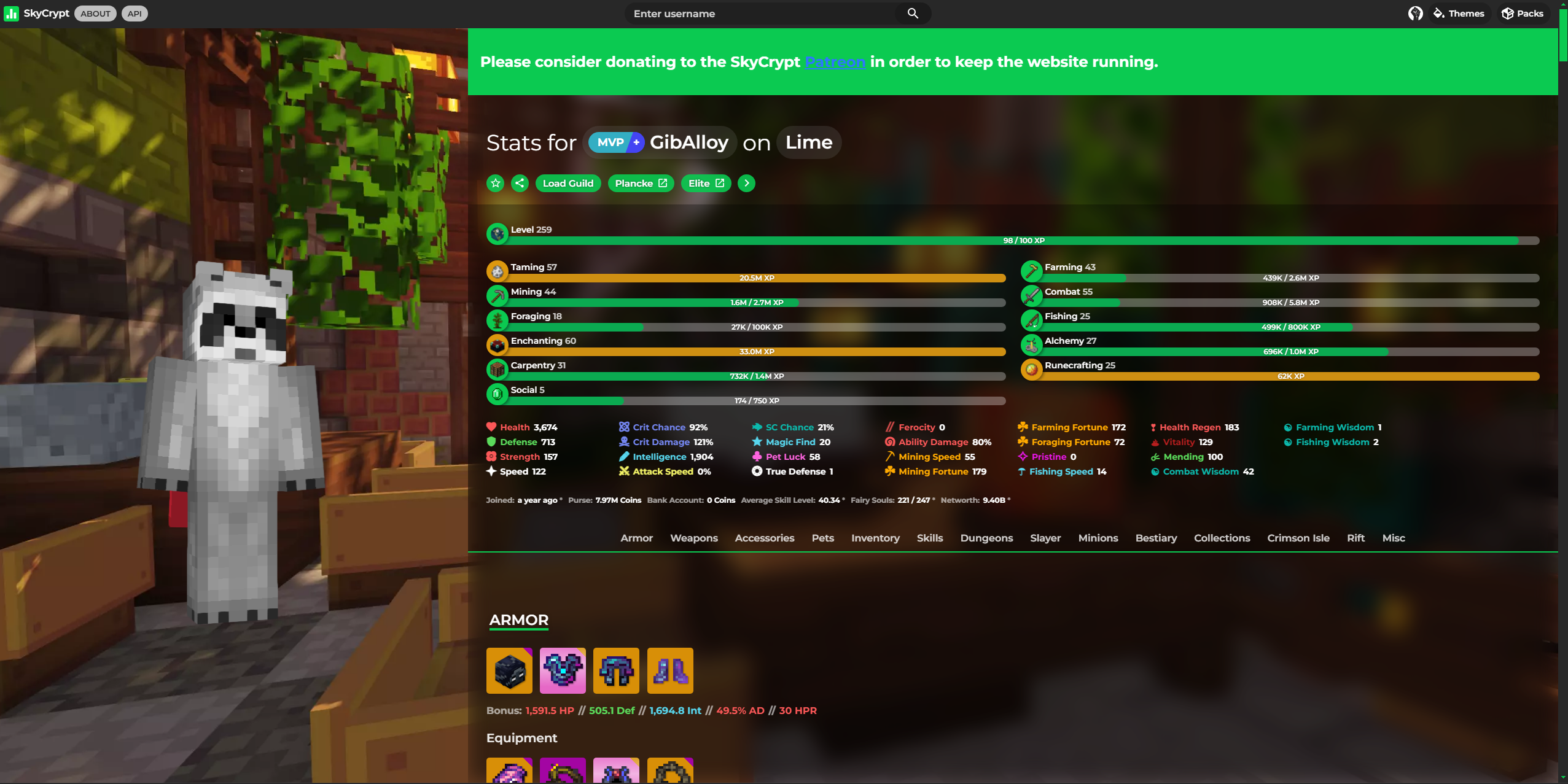 Buy ACCOUNT | MVP+ | LVL 259 | hyp in MINECRAFT: HYPIXEL Profiles ...