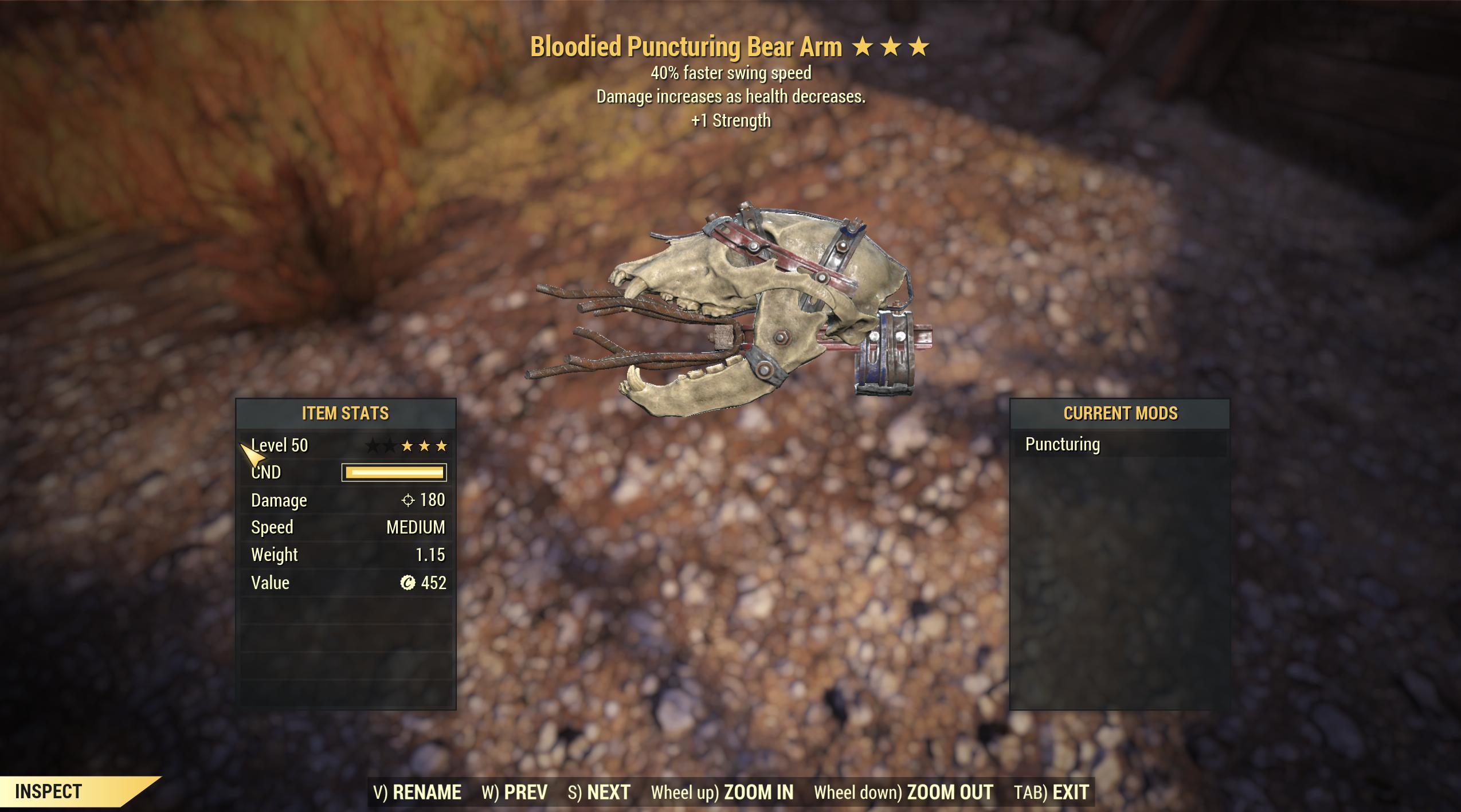 Buy Bloodied Bear Arm [40% increas in FALLOUT 76 Items - Offer #2529376377