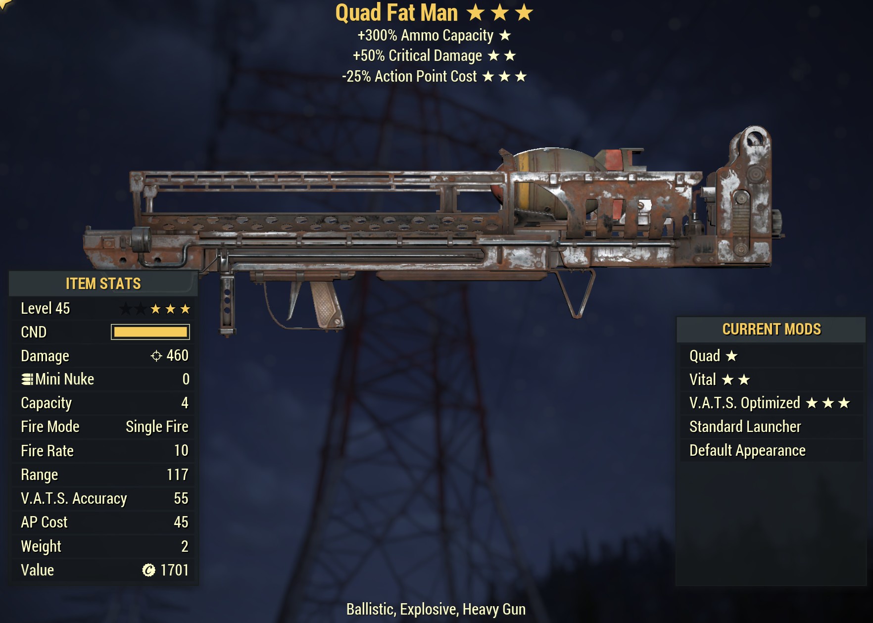 Buy Fat Man Q/50C/25 in FALLOUT 76 Items - Offer #2431838112