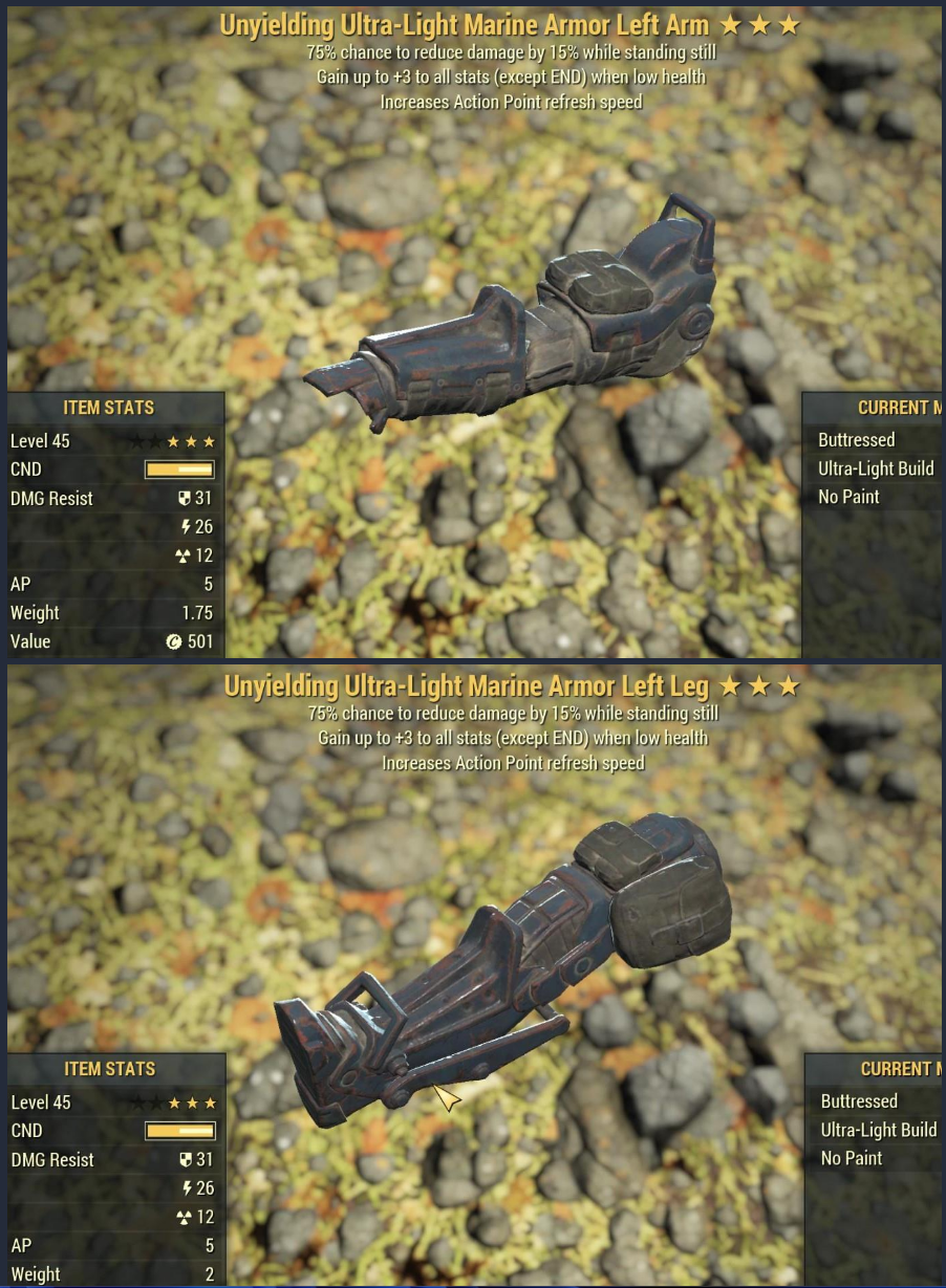 Buy Unyielding Sentinel Marine Arm in FALLOUT 76 Items - Offer #2512428481