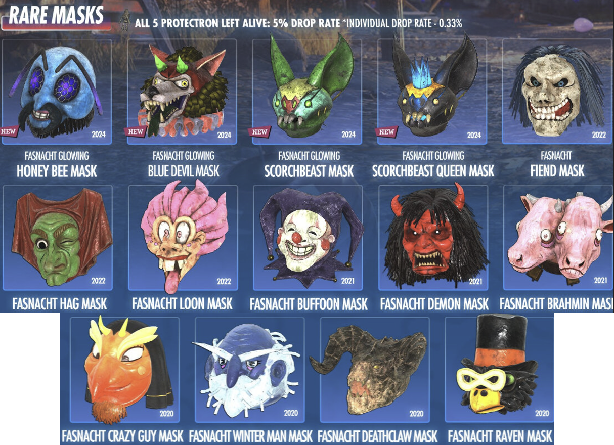 Buy All 14 rare Fasnacht, Fasnacht in FALLOUT 76 Items - Offer #2413047571