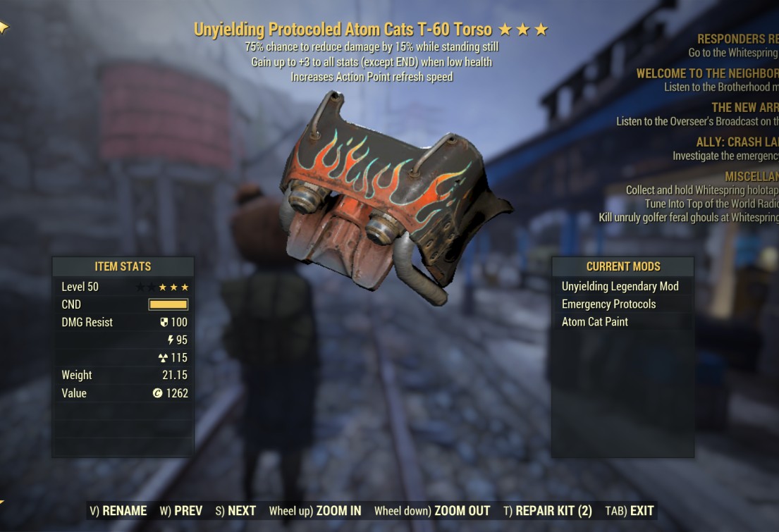 Buy Unyielding Atom-Cat T-60 5/5 F in FALLOUT 76 Items - Offer #235514839