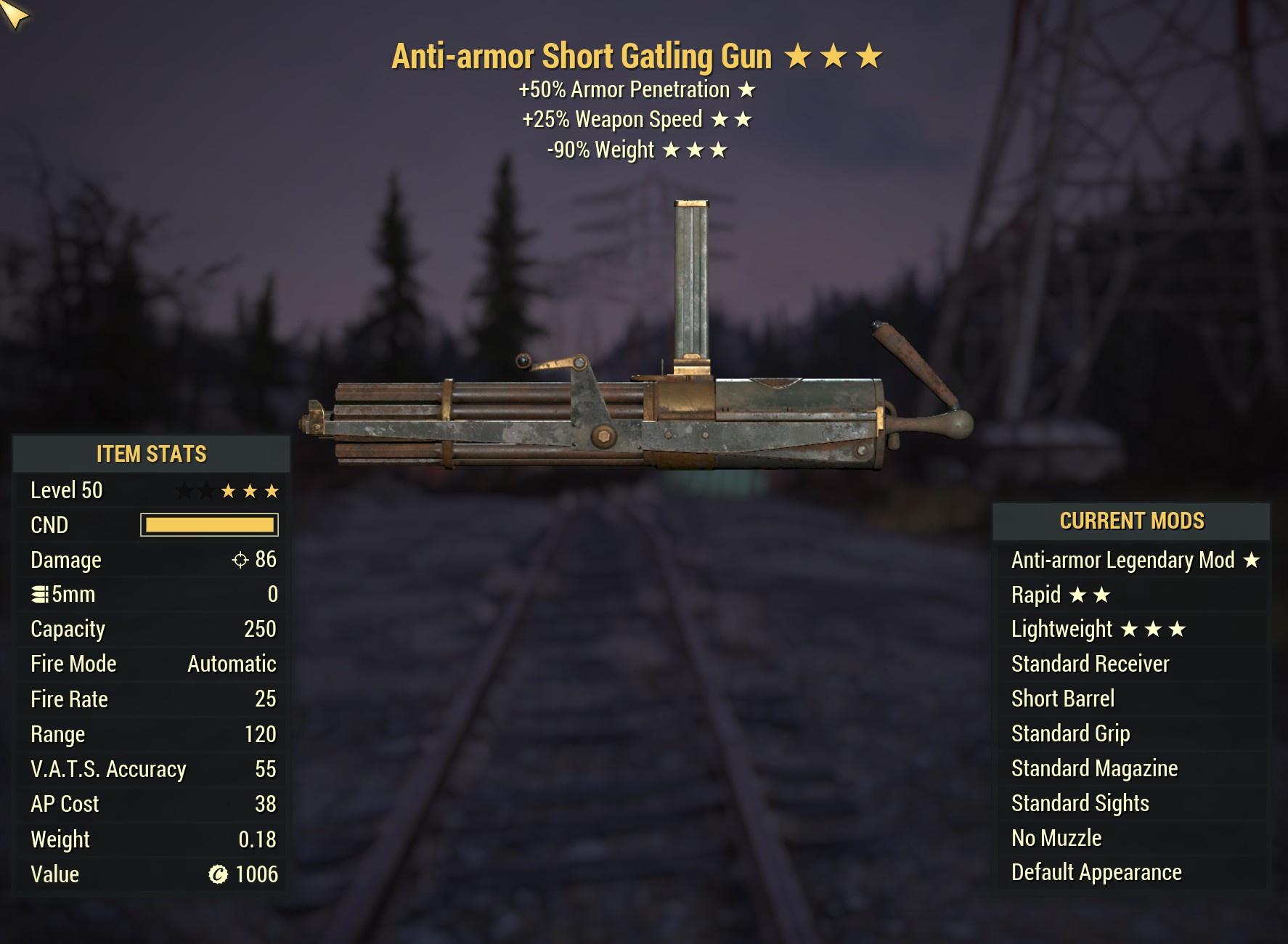 Buy Gatling Gun AA/25/90 [Fast del in FALLOUT 76 Items - Offer #247836795