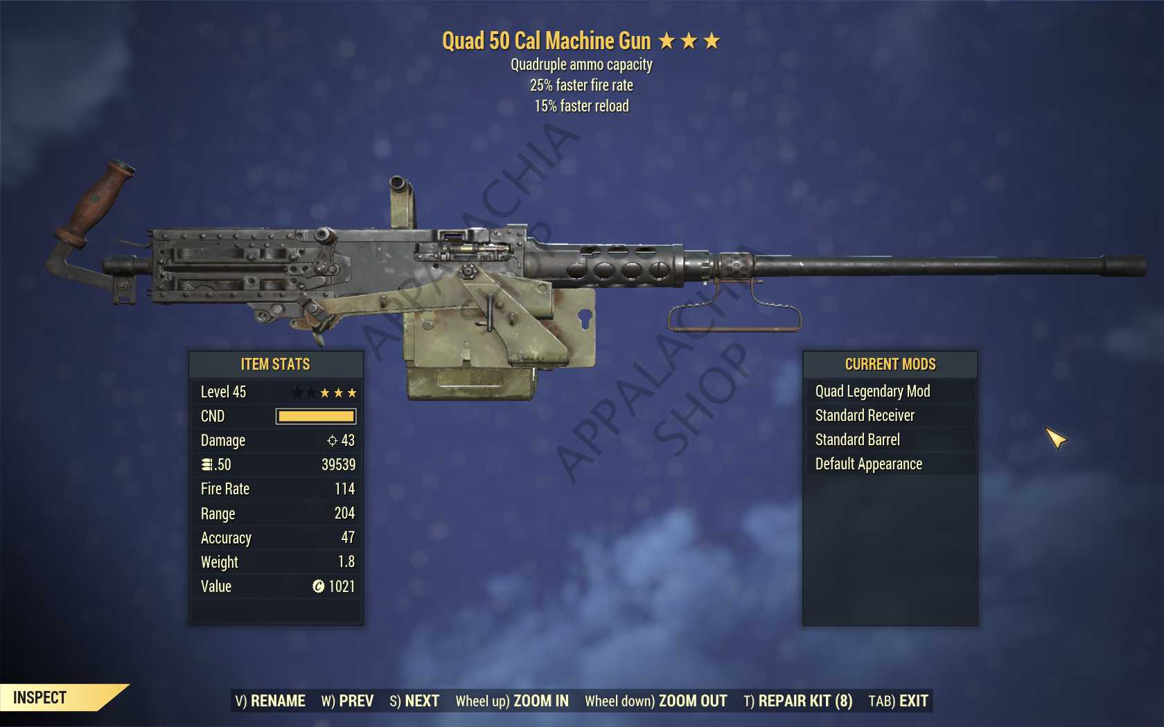 Buy Quad 50 Cal Machine Gun (25% f in FALLOUT 76 Items - Offer #2535078046