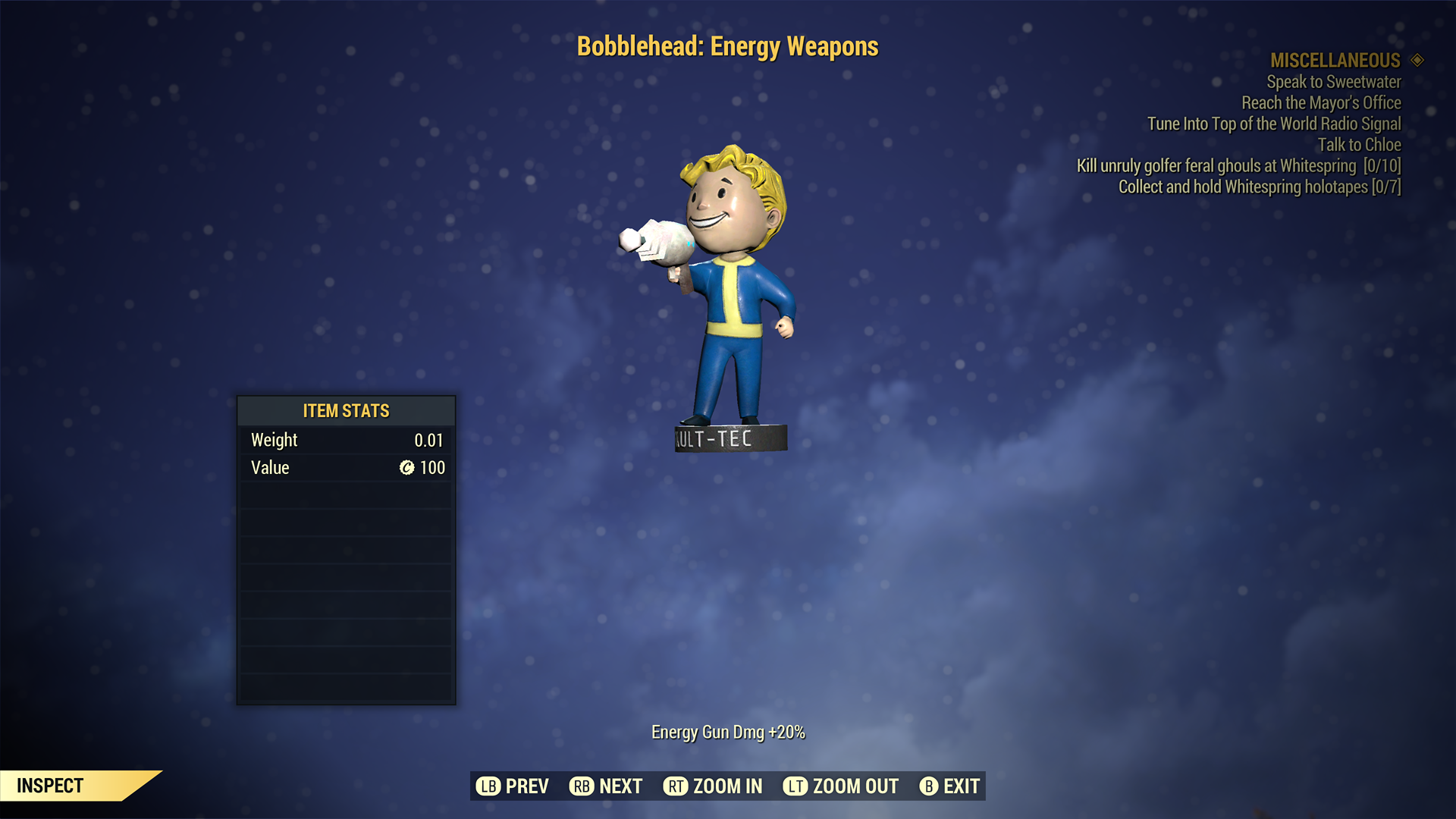 Buy [XBOX] Bobblehead: Energy Weap in FALLOUT 76 Items - Offer #2515538954