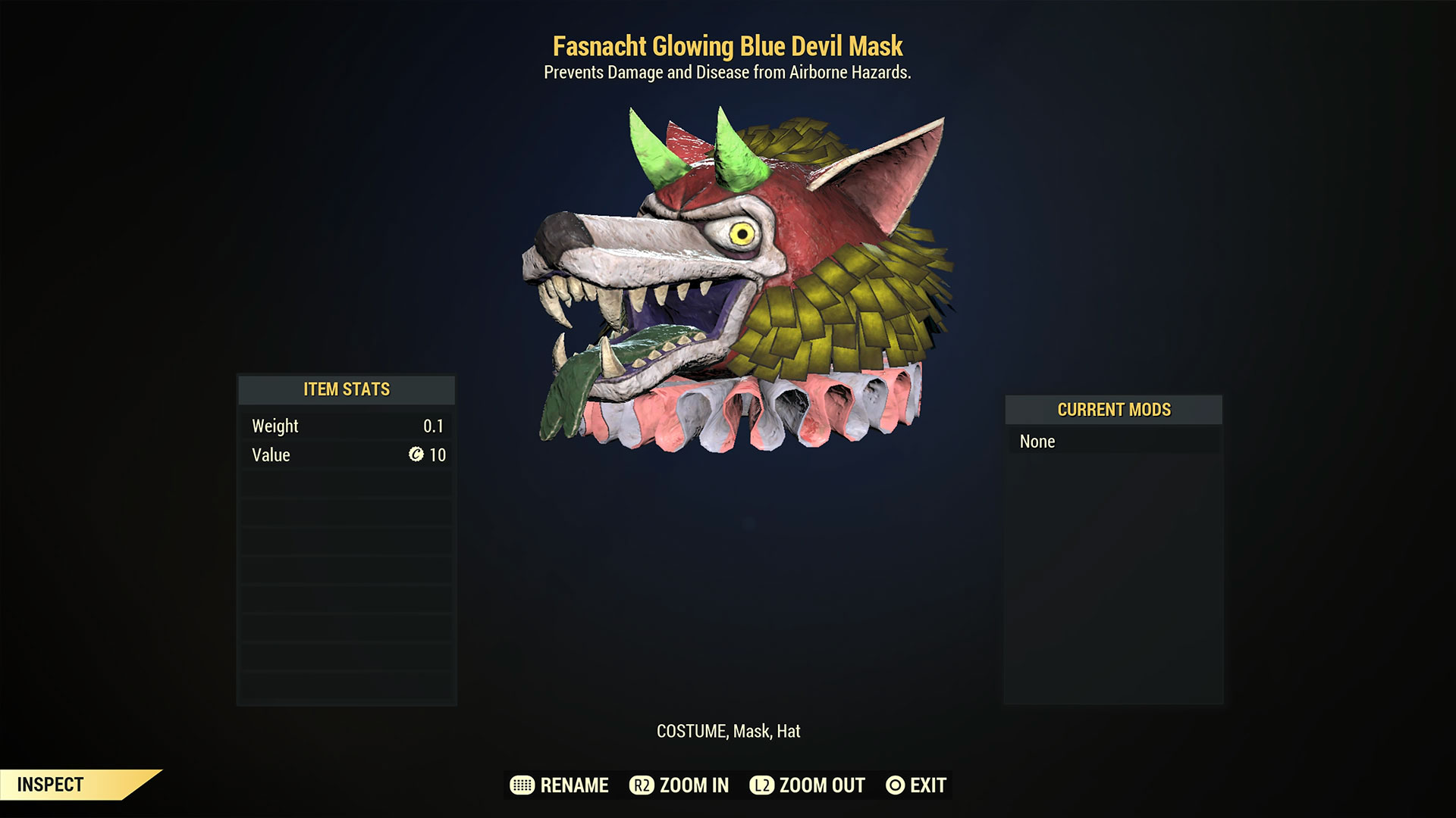 Buy [PS] Fasnacht Glowing Blue Dev in FALLOUT 76 Items - Offer #2533140477