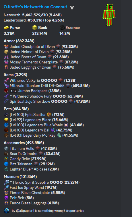 Buy VIP / 5.46B NW / 243 LVL SKYBL in MINECRAFT: HYPIXEL Accounts ...