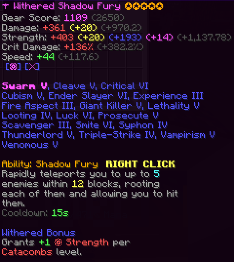 Buy NECRON'S SET, MAXED SHADOW FUR in MINECRAFT: HYPIXEL Items - Offer #2422792851