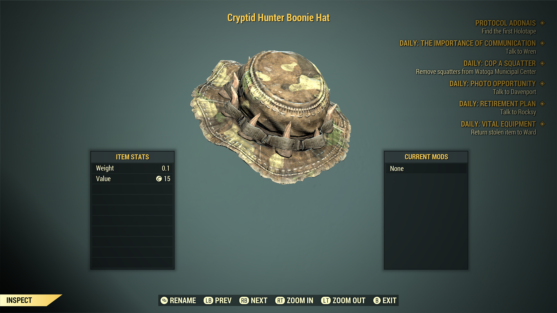 Buy [XBOX] Cryptid hunter boonie h in FALLOUT 76 Items - Offer #241485087