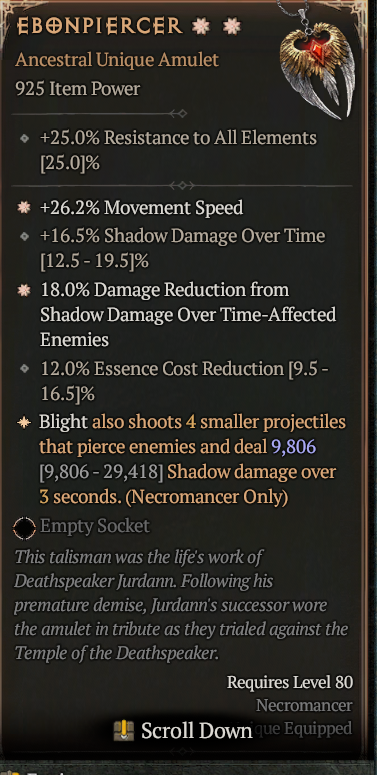 Buy PIC(9806/29418)2GA Ebonpiercer in DIABLO 4 Items - Offer #2417299500