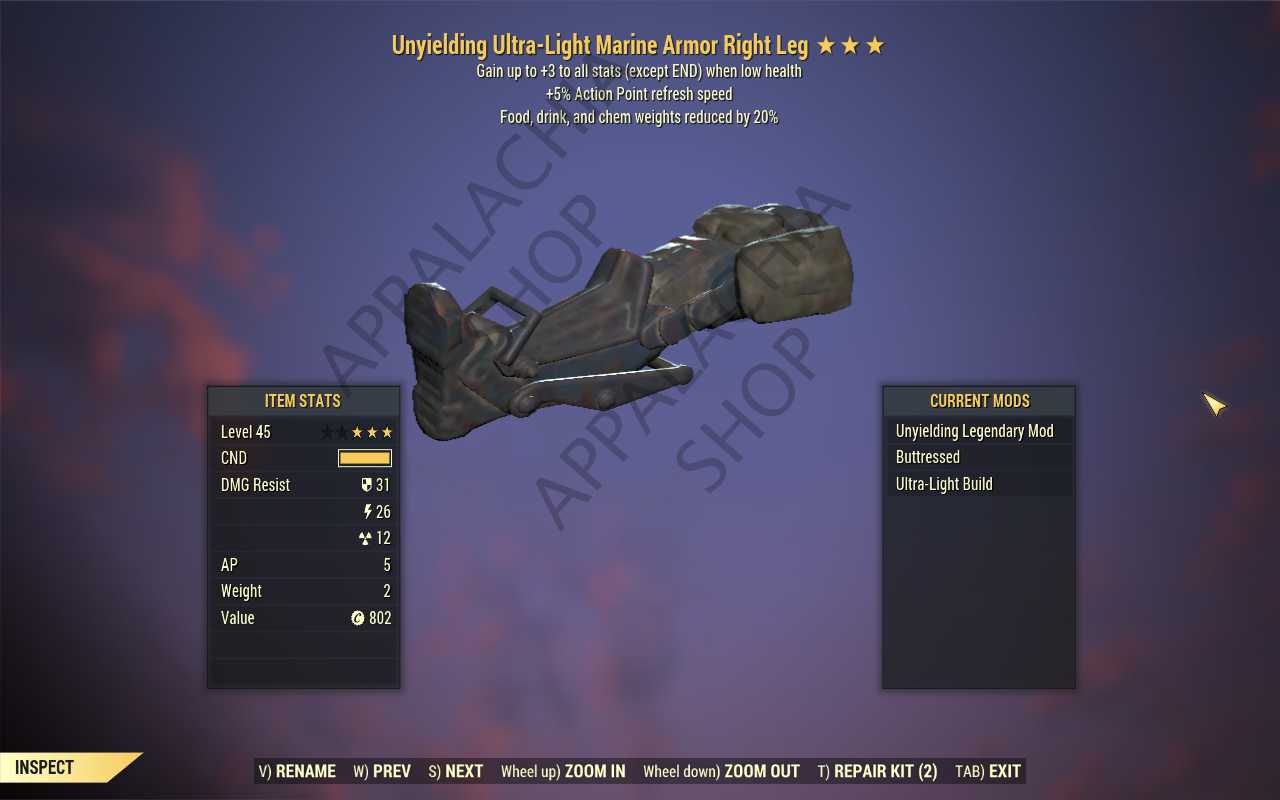 Buy [UNY AP FDCWR]Unyielding Food in FALLOUT 76 Items - Offer #2530291041