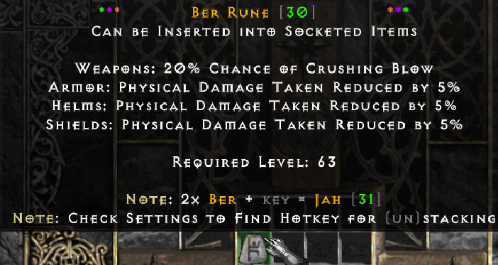 Buy Ber Rune #30 - PD2 Season 12 S in PROJECT DIABLO 2 Runes - Offer ...