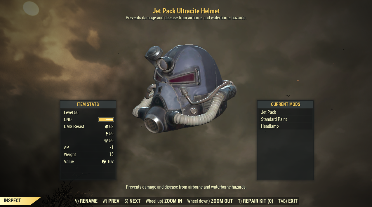 Buy Jet Pack Ultracite Helmet in FALLOUT 76 Items - Offer #2327143389
