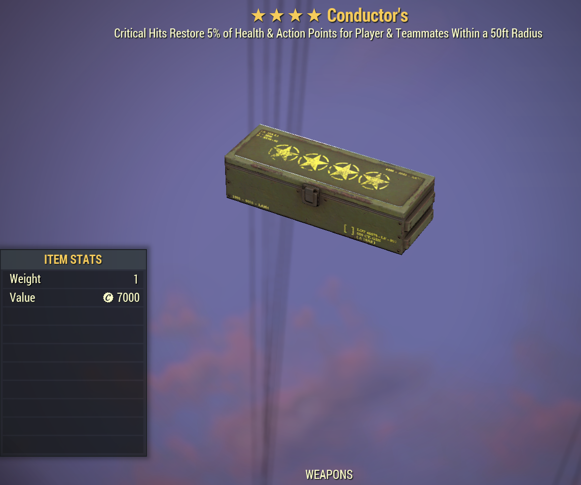 Buy Conductor's [4 Star Mod Box] in FALLOUT 76 Items - Offer #252436173