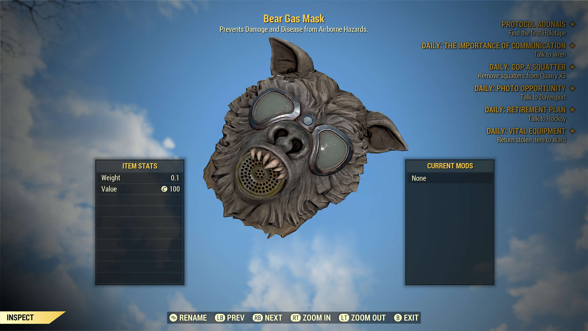 Buy [XBOX] Bear Gas Mask in FALLOUT 76 Items - Offer #25766250