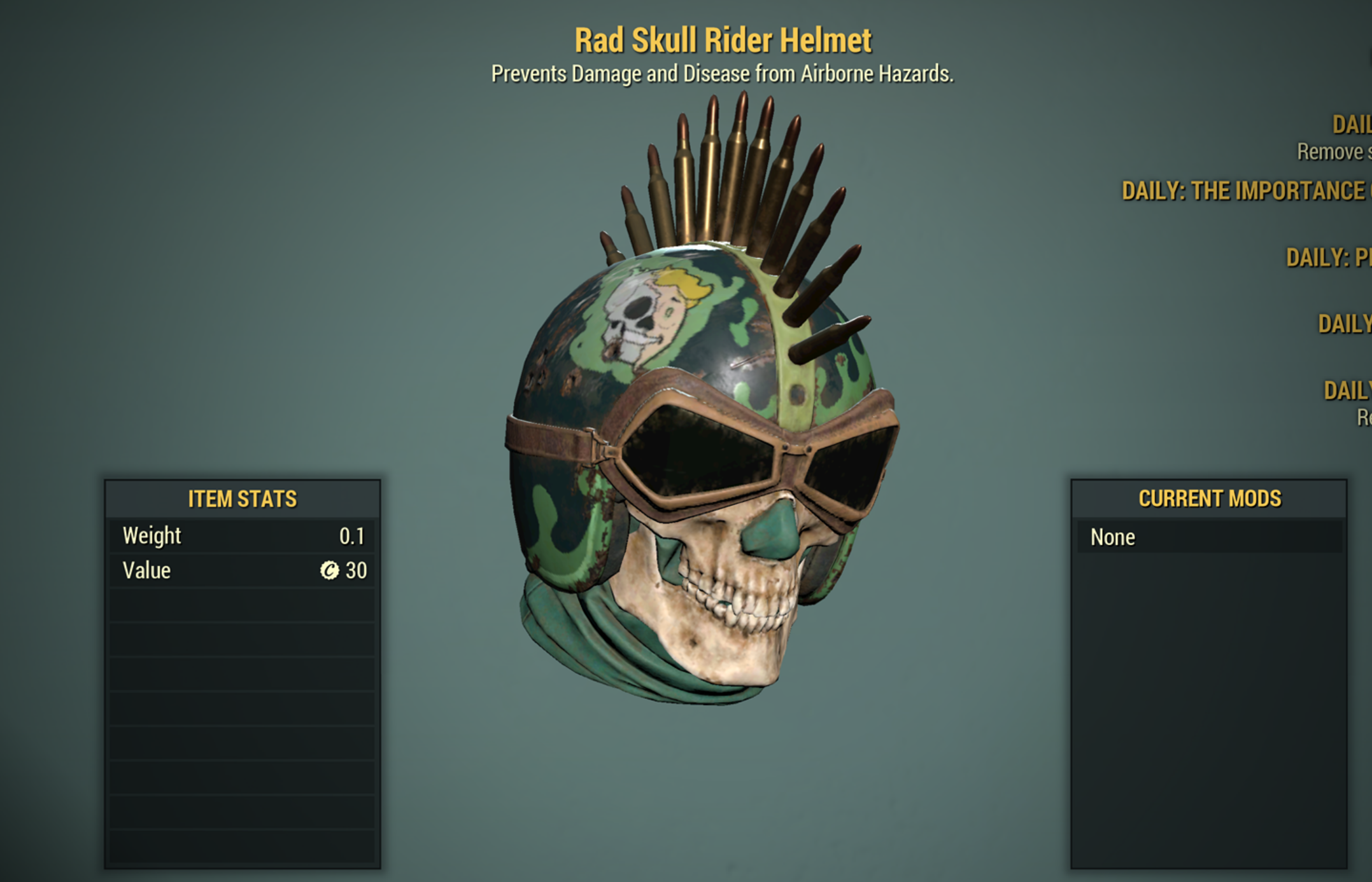 Buy Rad Skull Rider Helmet [Outfit in FALLOUT 76 Items - Offer #2427565259