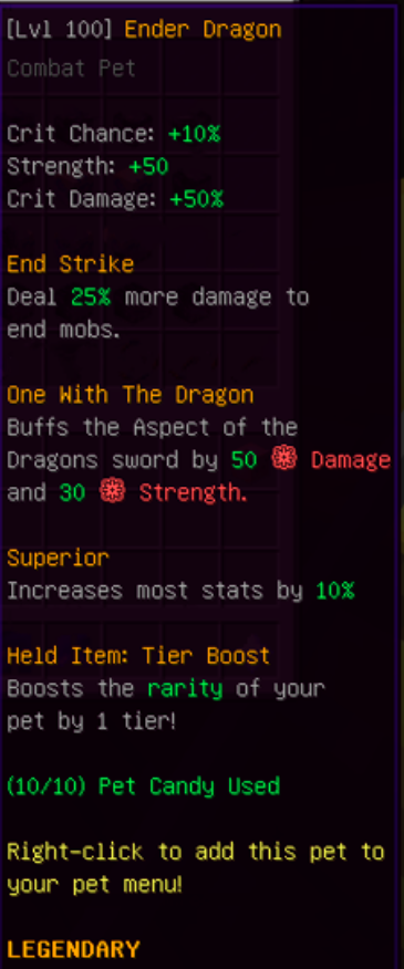 Buy ender dragon pet 100lvl legend in MINECRAFT: HYPIXEL Items - Offer ...