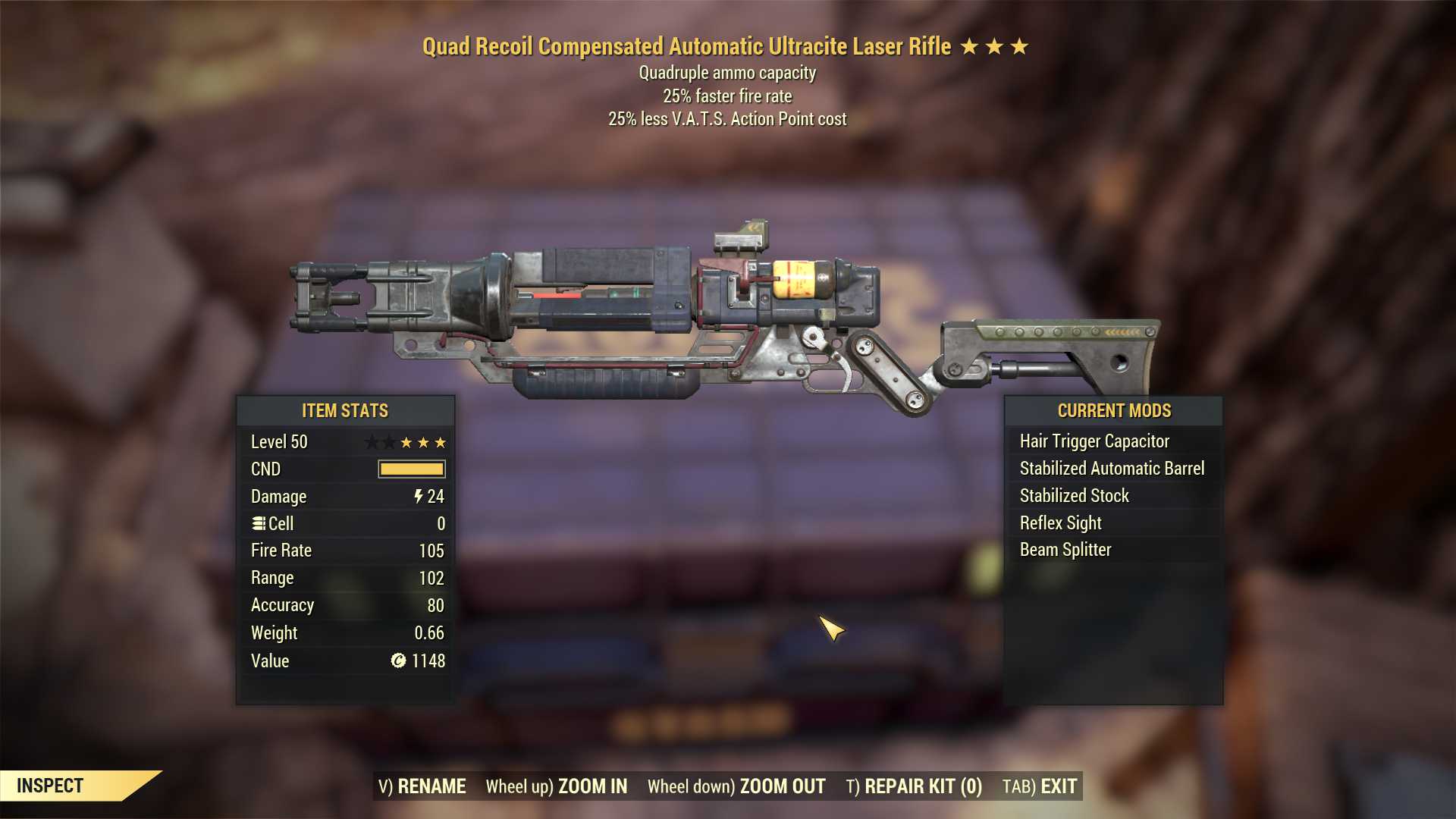 Buy Quad Ultracite Laser rifle (25 in FALLOUT 76 Items - Offer #2529484998