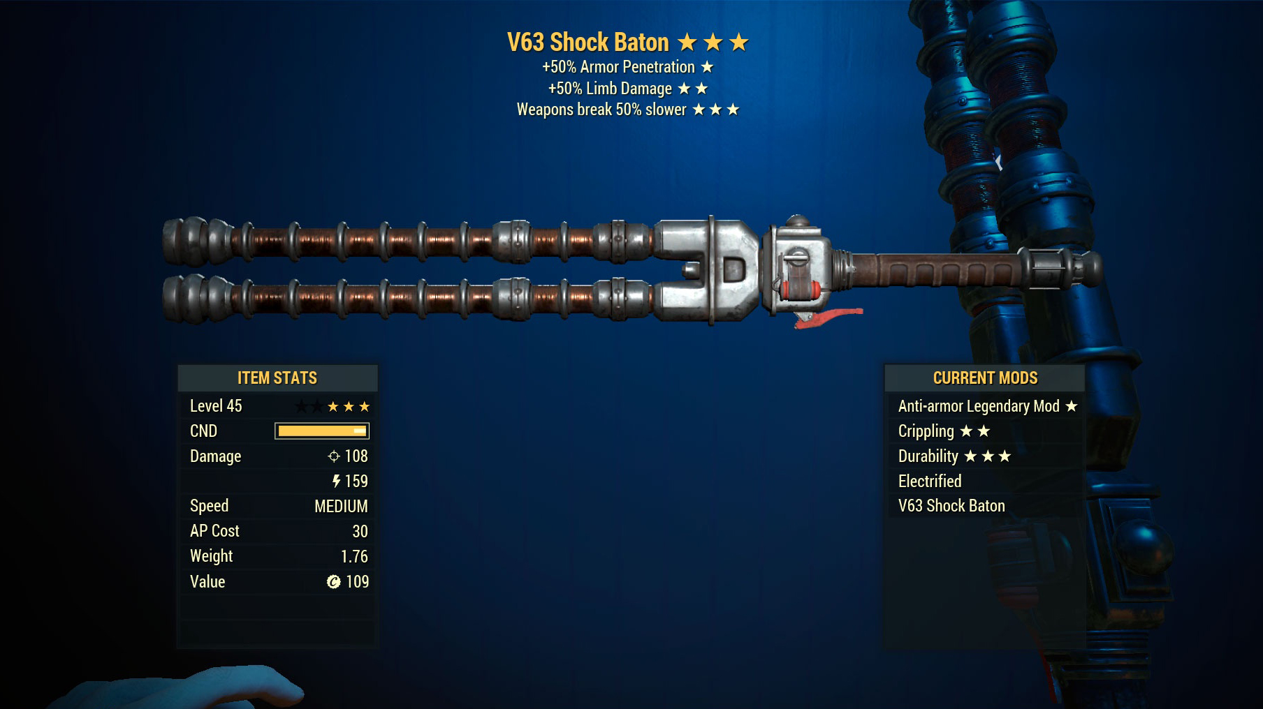 Buy [PS] Anti-armor V63 Shock Bato in FALLOUT 76 Items - Offer #251212546