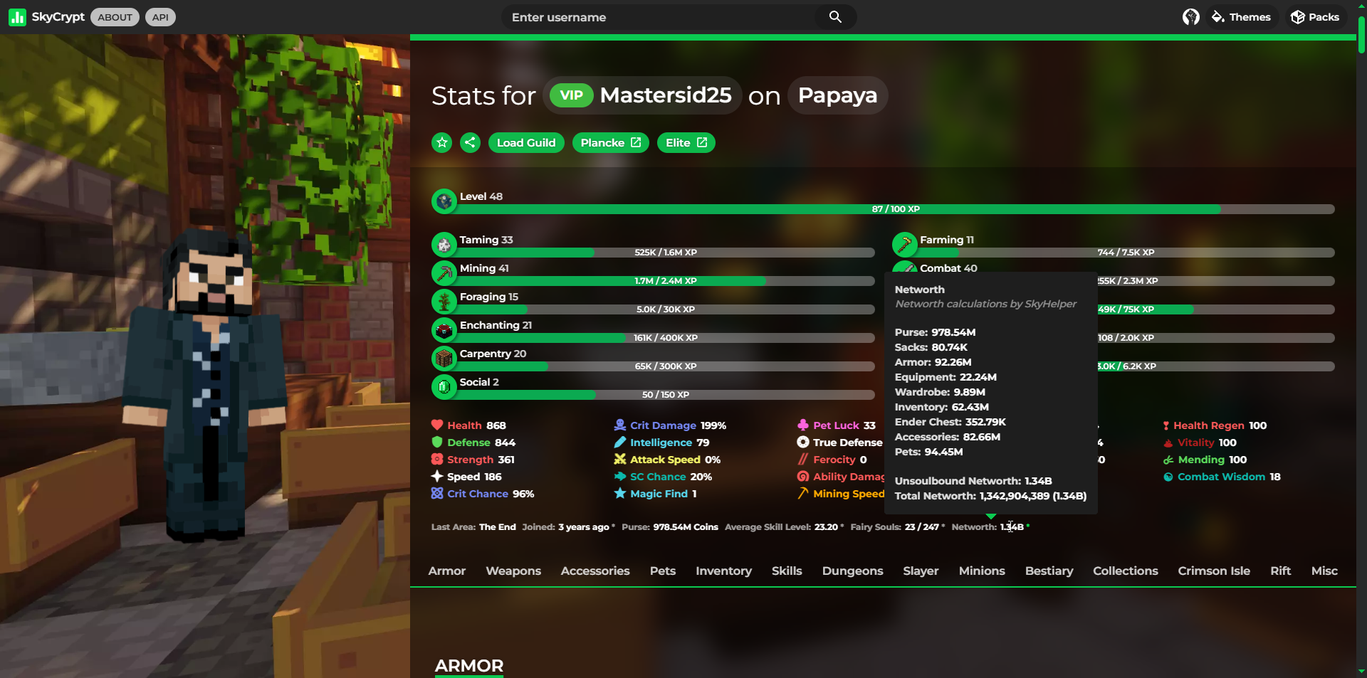 Buy ⚡ VIP RANK | NETWORTH 1.34B in MINECRAFT: HYPIXEL Accounts - Offer ...